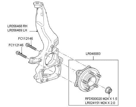 Front Hub Knuckle & Bearing
