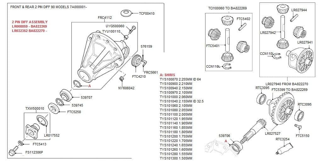 FRONT 2 PIN DIFFERENTIAL FROM VIN 7A000001