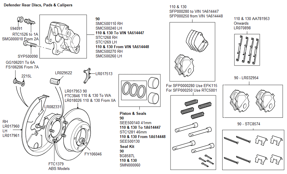 Rear Brake Pads Discs & Calipers