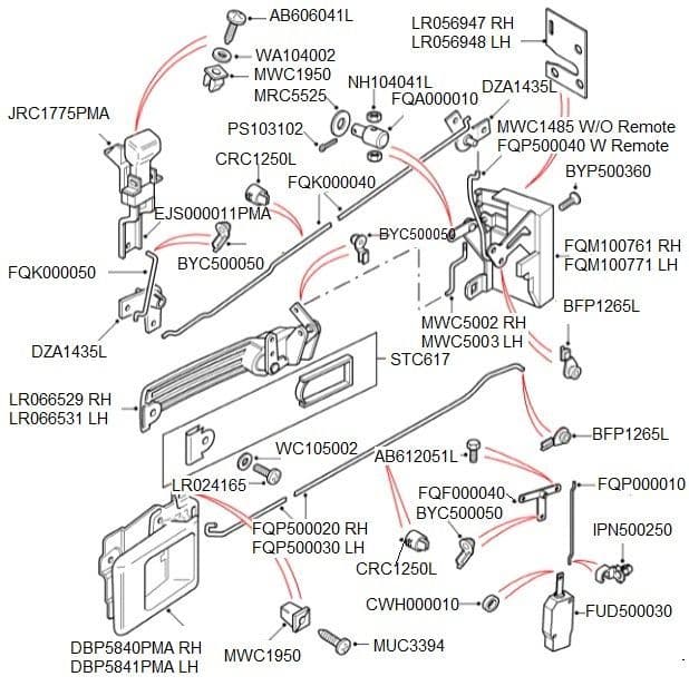Rear Side Door Latch Mechanism