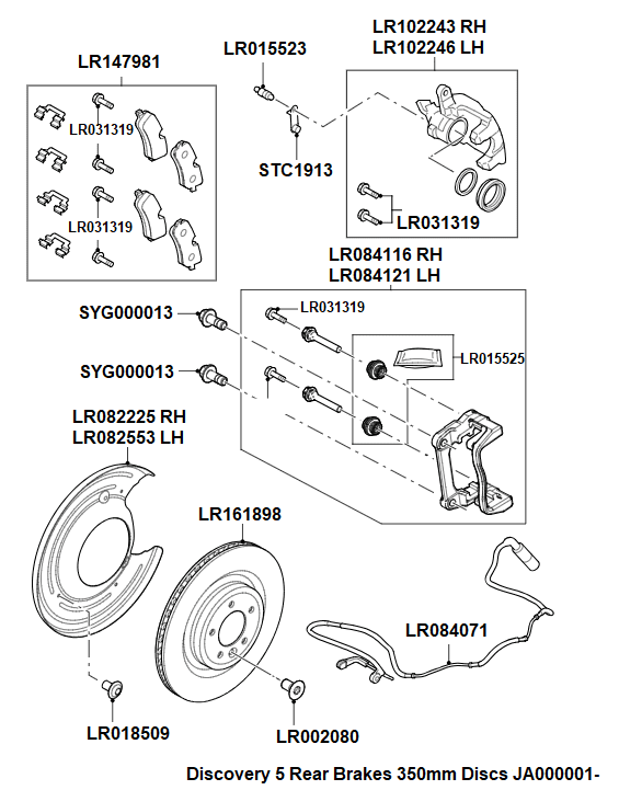 Rear Brakes 350mm Discs from VIN JA000001