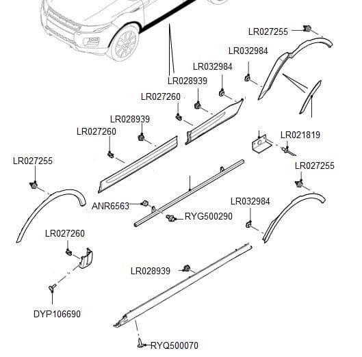 Exterior Side Trim Clips