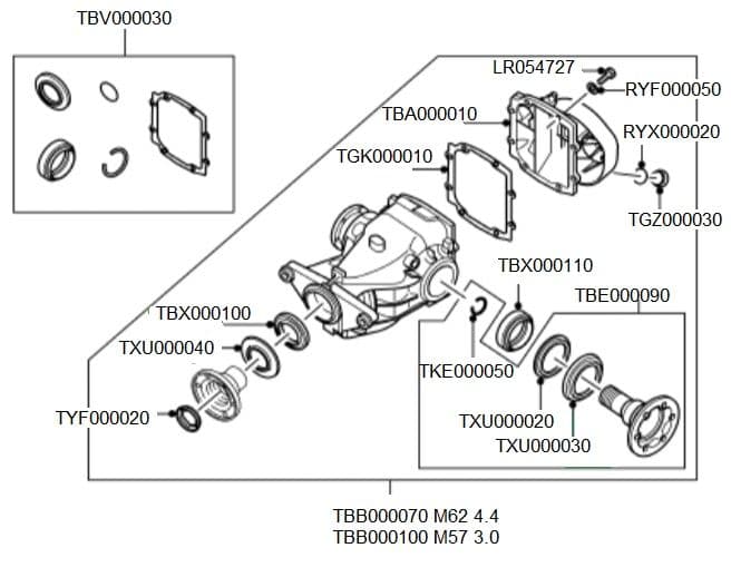 Rear Differential 30TD6 & 44 M62