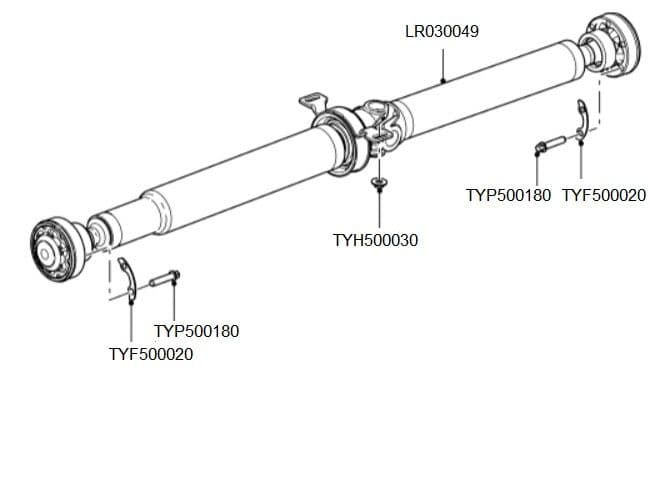 Rear Propshaft VIN 7A000001 Onwards