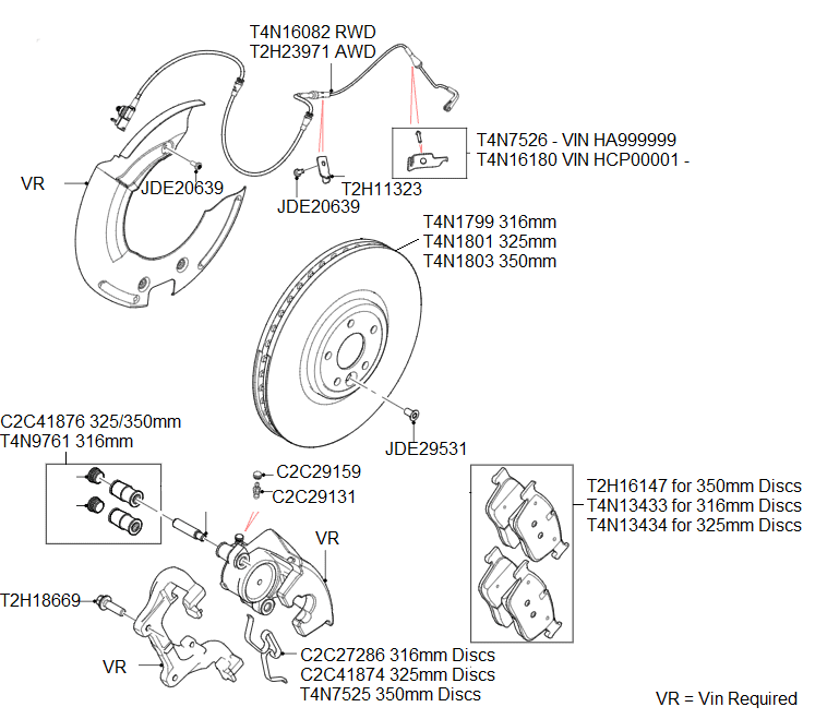 Front Brakes Excluding 50SC To VIN TOP66319 2020
