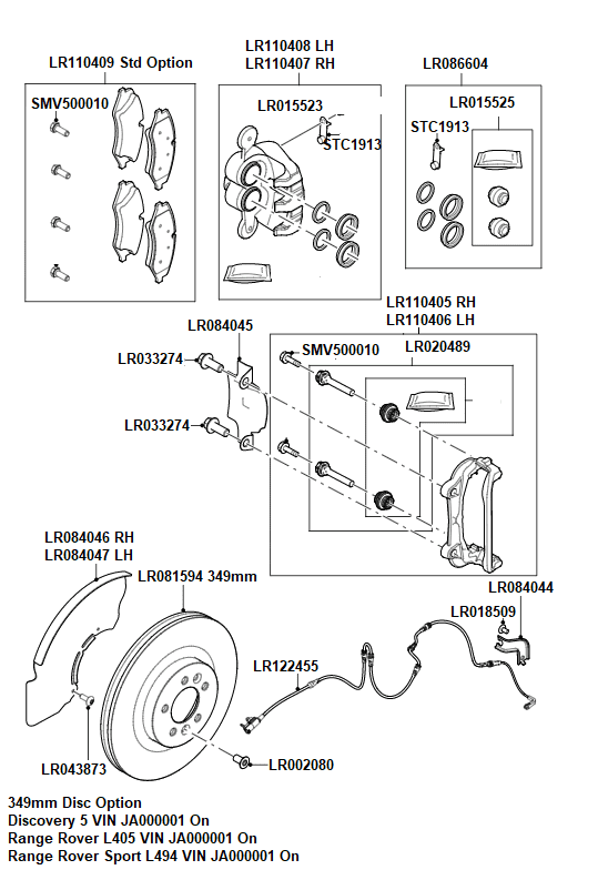 Front Brakes 349mm Discs from VIN JA000001